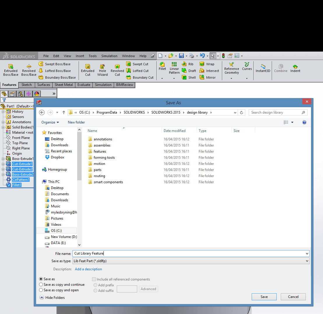 Creating a library feature in SOLIDWORKS - Innova Systems