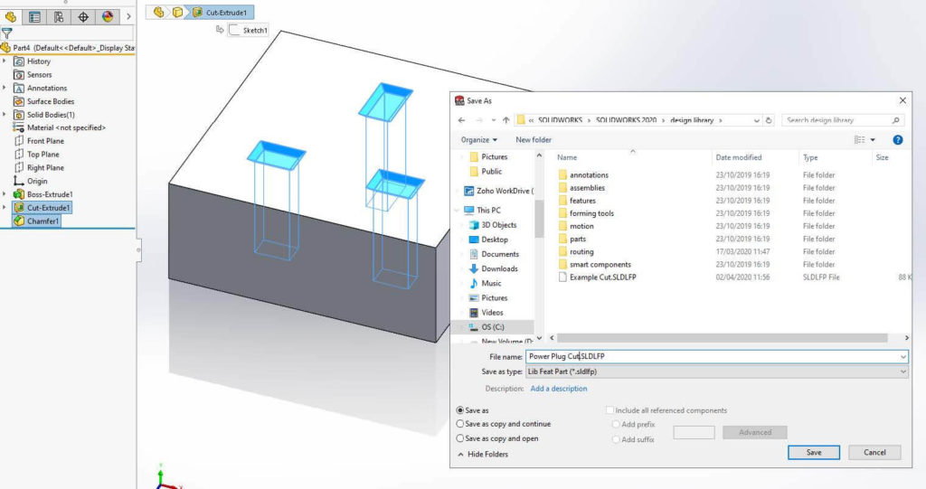 Creating a library feature in SOLIDWORKS - Innova Systems