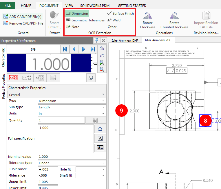 How to use OCR with Smart Extract in SOLIDWORKS Inspection - Innova Systems