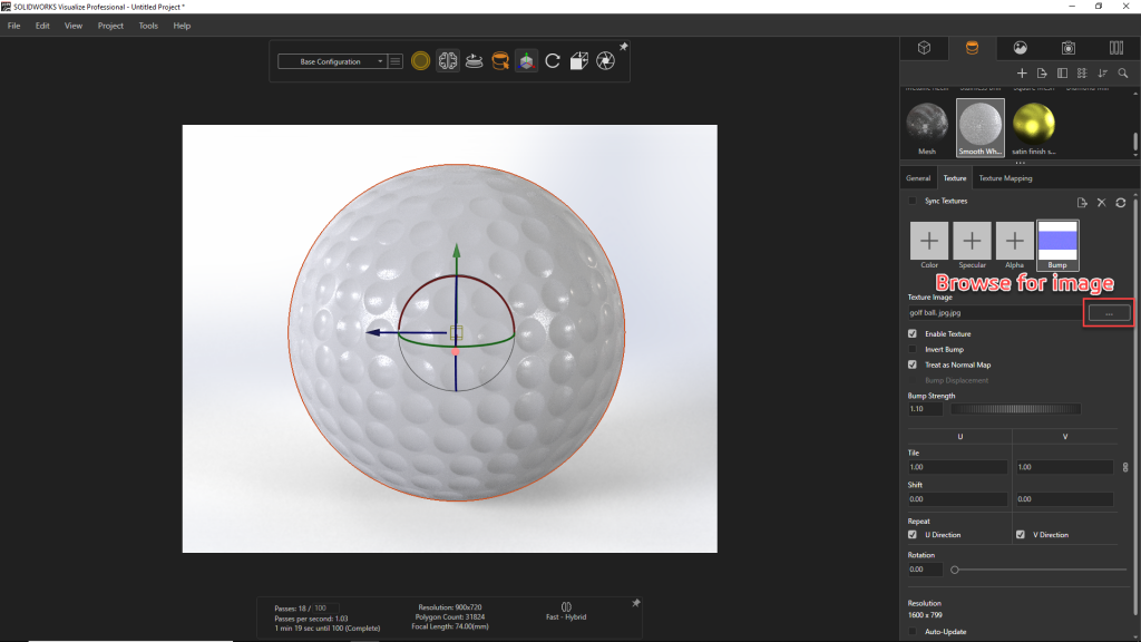 How to use a Bump Map in SOLIDWORKS Visualize - Innova Systems